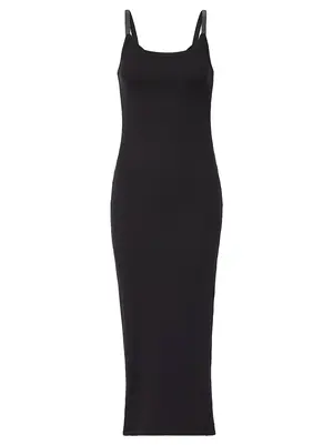 Brunello Cucinelli Monili Cotton-blend Jersey Midi Dress - Black