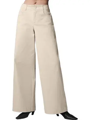 Alo Yoga Wanderlust Wide Leg Trouser Oat Milk