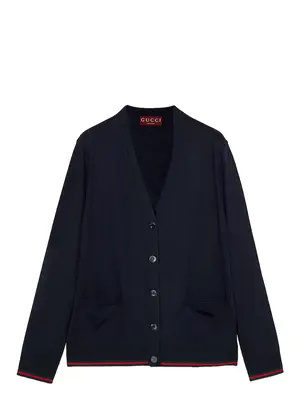 Gucci Cashmere Silk Cardigan - Blue