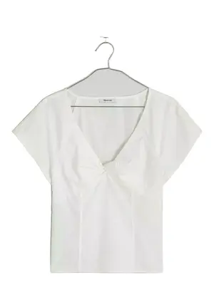 Madewell Poplin Twist-front Top - Eyelet White