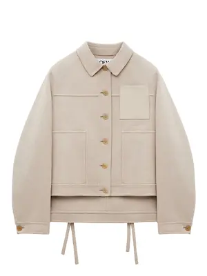 Loewe Workwear Cashmere And Wool Jacket - Light Beige Melange