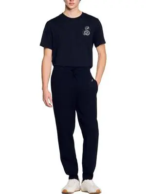 Sandro Joggers With Snake Detail - Black