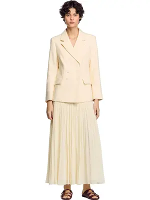 Sandro Double-breasted Suit Jacket - Ecru