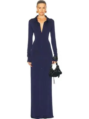 Balenciaga Stretch Maxi Dress - Marine Blue