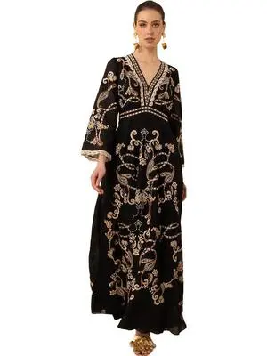 Hale Bob Cassandra Embroidered Maxi Dress - Black