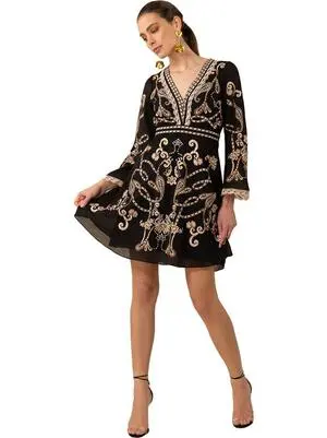Hale Bob Cassandra Embroidered Dress - Black