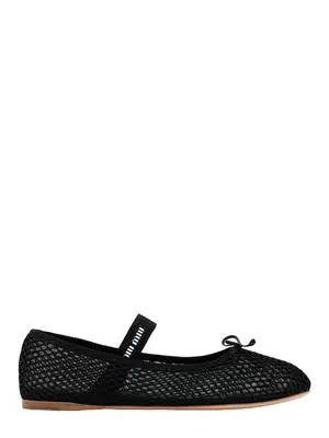 Miu Miu Netted Ballerinas - Black