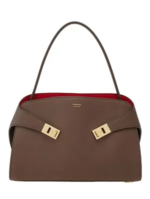 FERRAGAMO Hug Soft Bicolor Shoulder Bag - Red
