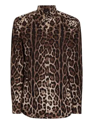 Dolce & Gabbana Cotton Shirt With Leopard - Print