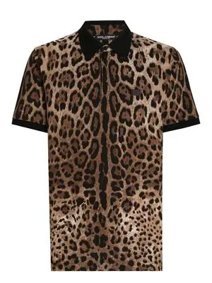 Dolce & Gabbana Cotton Polo-shirt With Leopard - Print