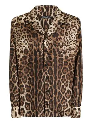 Dolce & Gabbana Silk Vanity Shirt With Leopard - Print
