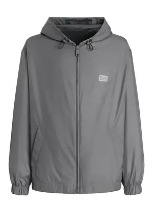 Dolce & Gabbana Technical Fabric Sports Jacket With Hood - Grey