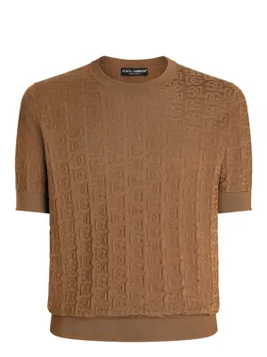 Dolce & Gabbana Silk Sweater With Dg Logo Embroidery - Beige