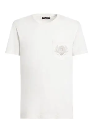 Dolce & Gabbana Cotton T-shirt With Logo - Cream