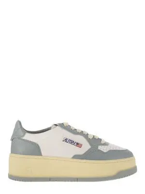 AUTRY Medalist Platform Leather Sneakers White/light Blue