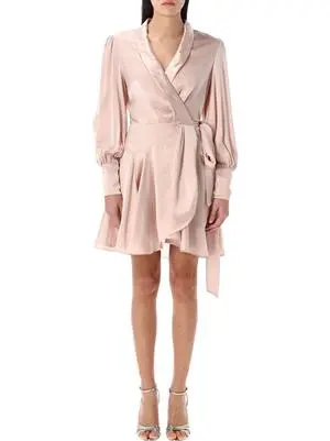 Zimmermann Wrap Mini Dress - Petal