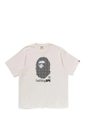 A BATHING APE Sta Houndstooth Bathing Ape Relaxed Fit Tee Shirt - Ivory