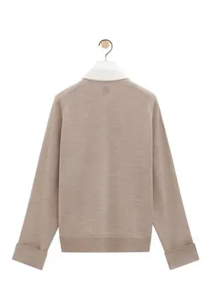Loewe Hybrid Shirt In Cotton And Wool - White/beige