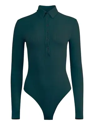 Fleur Du Mal Ribbed-knit Bodysuit - Green