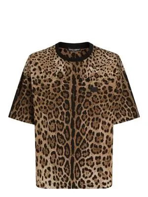 Dolce & Gabbana Leopard Print T-shirt - Brown