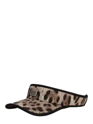 Dolce & Gabbana Leopard Printed Visor - Brown