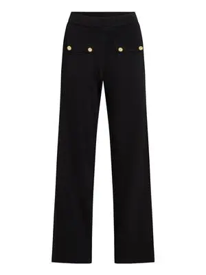 Karl Lagerfeld Logo-engraved Button Trousers - Black