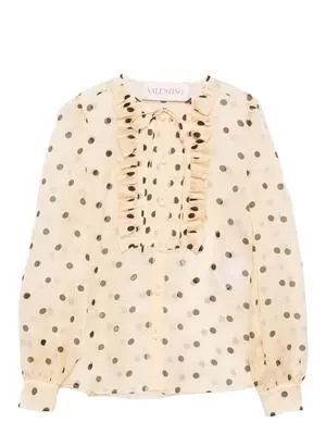 Valentino Garavani Polka Dot Blouse - Neutrals