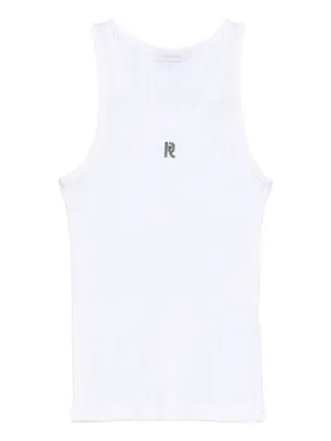 Rabanne Logo-plaque Tank Top - White