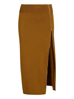 Patou Zip-detailed Midi Skirt - Brown