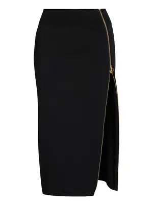 PATOU Decorative-zip Midi Skirt - Black