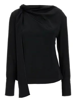 Givenchy Bow-detail Draped Blouse - Black