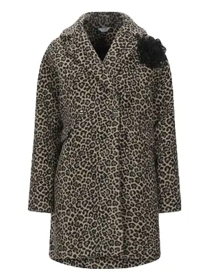 LIU •JO Leopard-print Double-breasted Coat - Beige