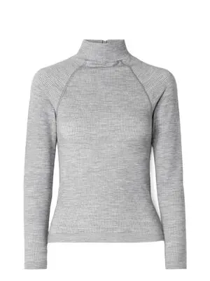 Cordova Stowe Ribbed Wool-blend Turtleneck Base Layer - Gray