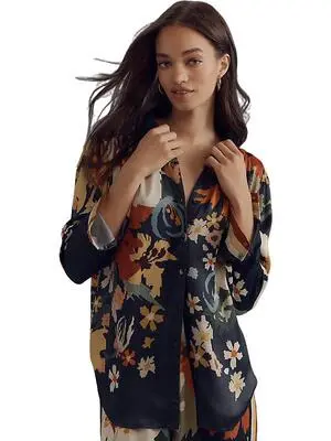 CONDITIONS APPLY Conditions Apply Blooming Long-Sleeve Blouse Navy