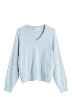 DUNST Loose V-neck Sweater - Soft Blue