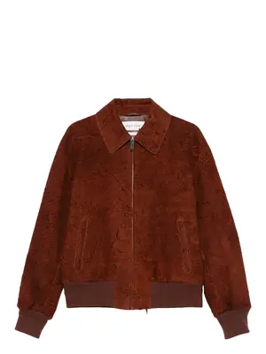 Alexander McQueen Distressed Suede Jacket - Brown