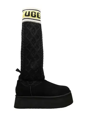 UGG Classic Sweater Letter Boots - Black