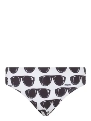 Moschino Sunglass Print Swim Briefs - White