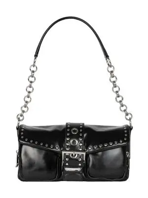Jeffrey Campbell Jeffrey Campbell Night Out Leather Shoulder Bag Black