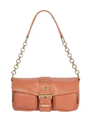 Jeffrey Campbell Night Out Leather Shoulder Bag - Coral