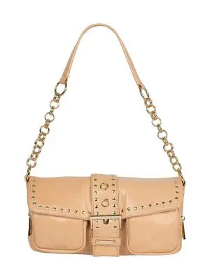 Jeffrey Campbell Night Out Leather Shoulder Bag - Natural