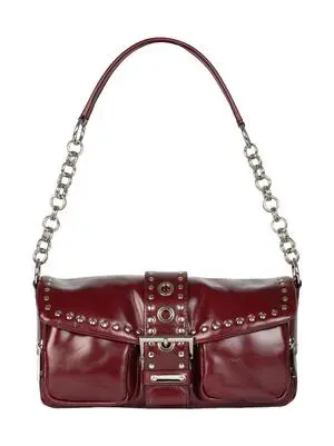 Jeffrey Campbell Jeffrey Campbell Night Out Leather Shoulder Bag Wine