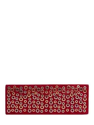 Jeffrey Campbell Jeffrey Campbell Suede Clutch Red Suede Silver Gold