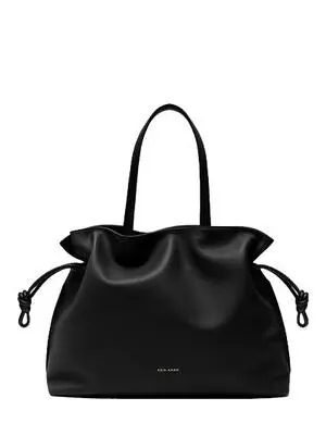 ESIN AKAN Emma Leather Tote Bag Black