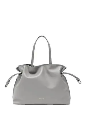 ESIN AKAN Emma Leather Tote Bag - Grey