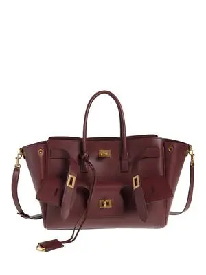 Balenciaga Small Bel Air Leather Tote - 6034 Dark Burgundy