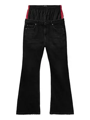 Balenciaga Layered Flared Jeans - Black