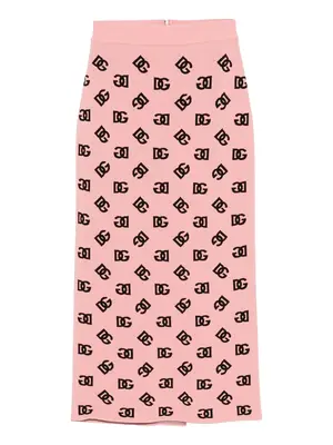 Dolce & Gabbana Jacquard Pencil Skirt - Pink