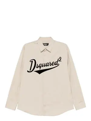 Dsquared2 Logo-flocked Shirt - Neutrals
