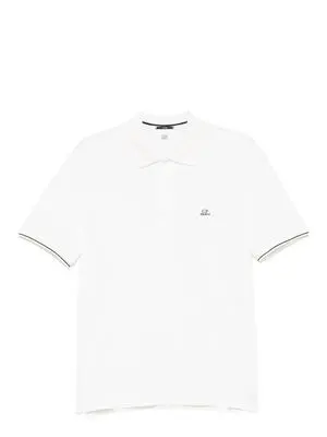 C.P. COMPANY Logo-patch Polo Shirt - White